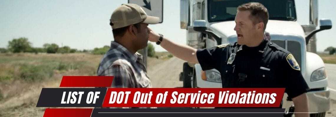 List Of DOT Out Of Service Violations For Trucking
