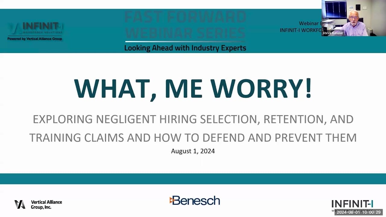 Webinar Replay Video #68: Exploring Negligent Hiring